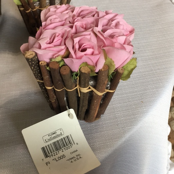 Accents | Set Of A Dozen Potted Stick Vase Faux Roses | Poshmark